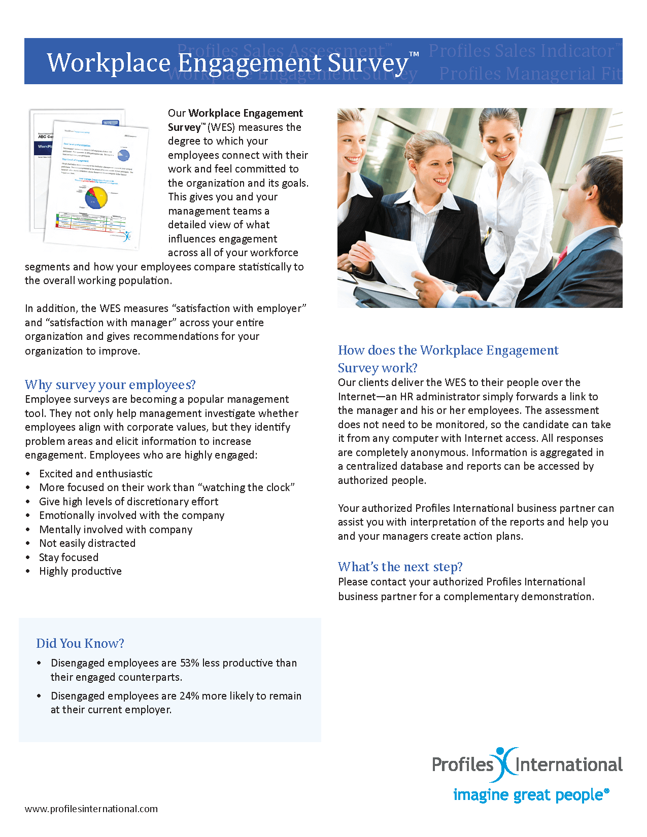 Workplace Engagement Survey (WES) - A.O. Consultants, LLC